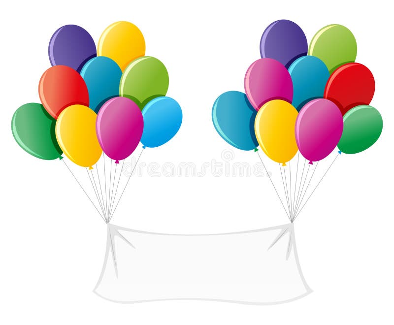 Banner with Colorful Balloons Stock Vector - Illustration of board ...