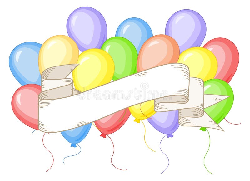 Banner with Colorful Balloons Stock Vector - Illustration of decoration ...