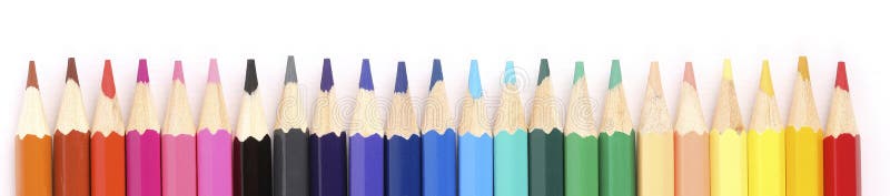 Banner of Colorful Crayons Isolated on White Stock Photo - Image of ...