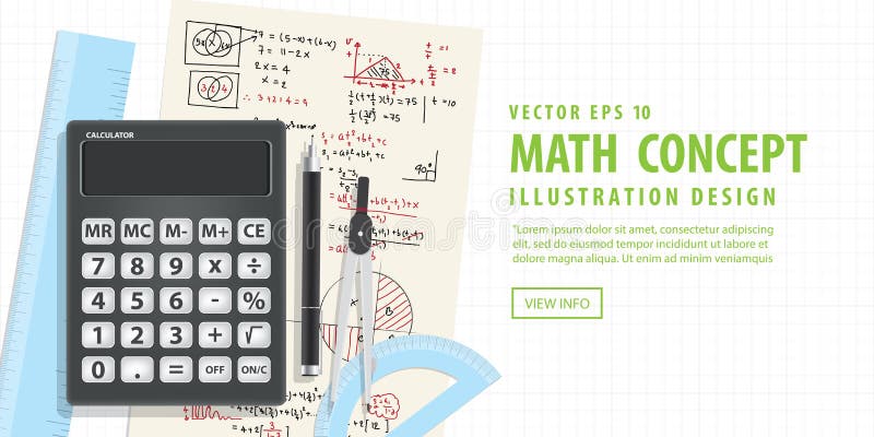 Banner Computational Mathematics with Calculators Stock Vector ...