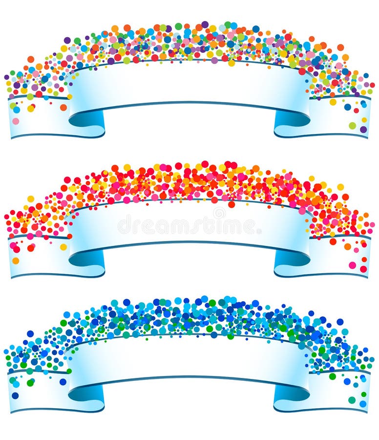 Banner with Confetti White Background Stock Vector - Illustration of ...