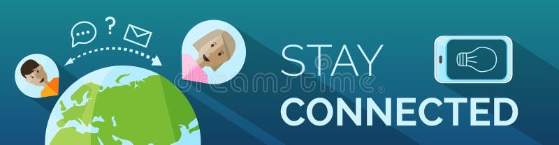 Banner, Connect, Flat Design Stock Vector - Illustration of global ...