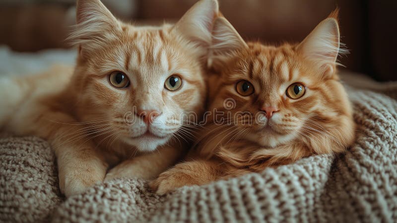 Banner with Copy Space, Two Happy Cats Stock Illustration ...