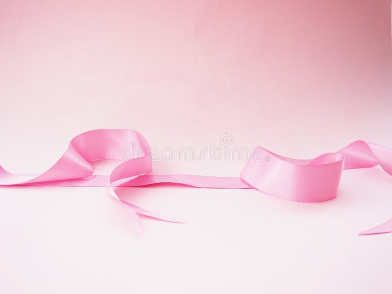 Banner Curled Pink Ribbon on Pink. Stock Image - Image of gift, corner ...