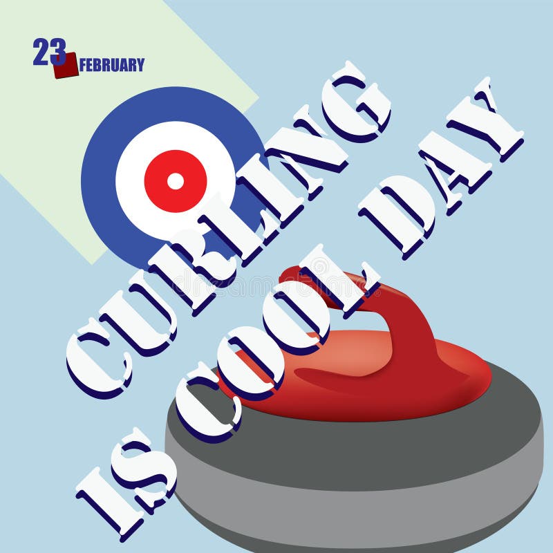 Banner Curling is Cool Day stock vector. Illustration of championship ...