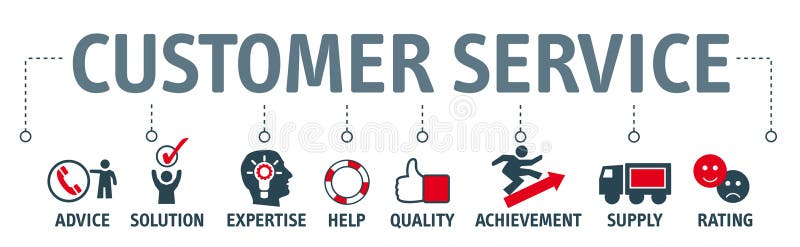 Banner customer service stock illustration. Illustration of solution ...