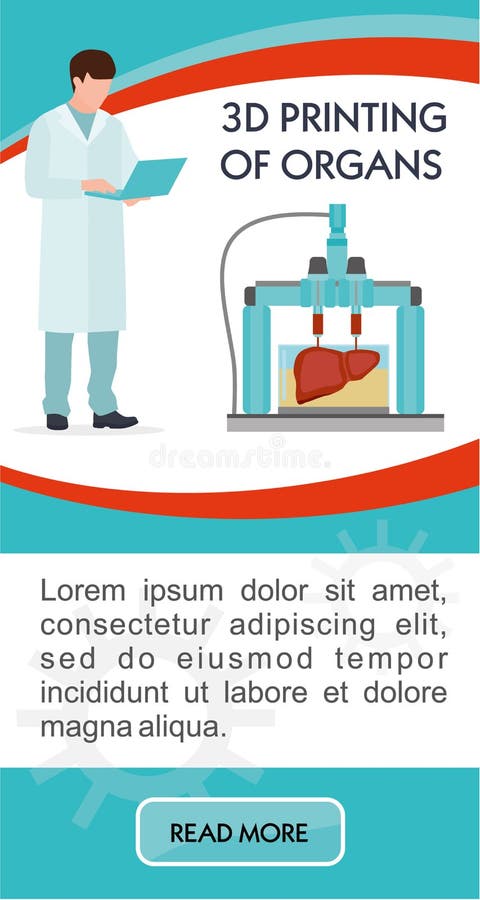 Banner of 3D Printing. Vector Illustration of 3D Printing Process Stock ...