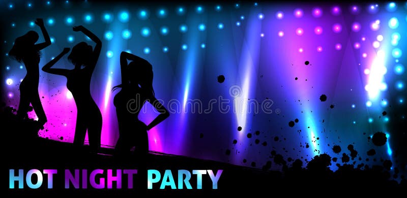 Banner with dance party stock vector. Illustration of girl - 38954092