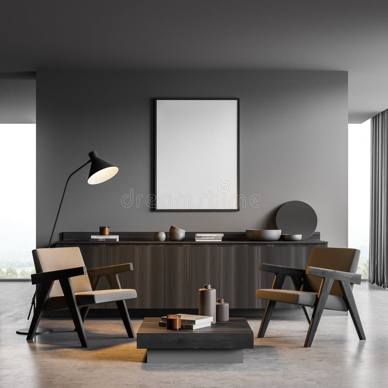 Seating Area Near the Office Corridor with Glass Entrances Stock Image ...