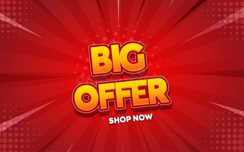 Banner De Gran Oferta Con Efecto De Texto Editable 3d Stock de ...