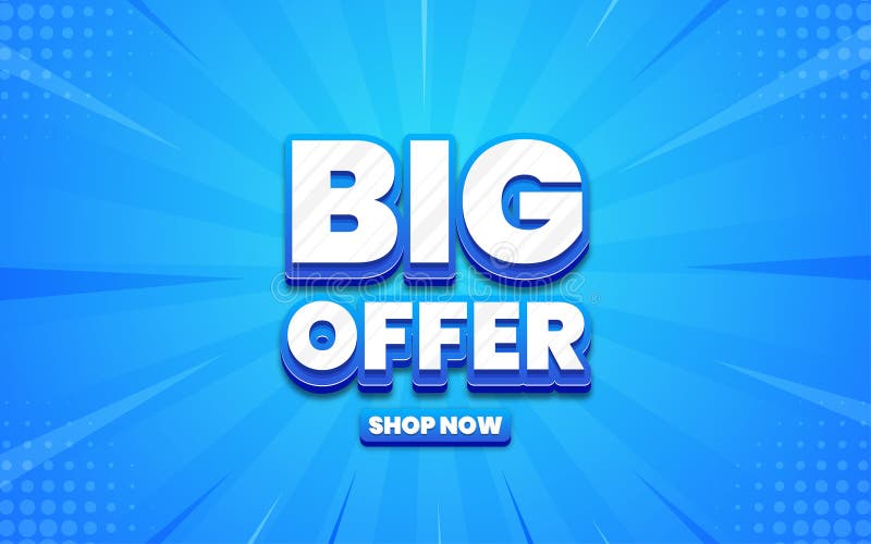 Banner De Gran Oferta Con Efecto De Texto Editable 3d Stock de ...
