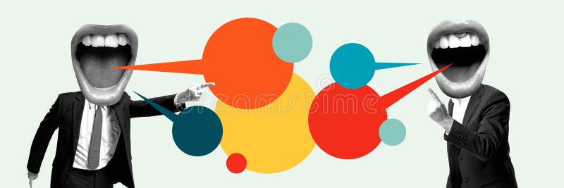 Banner. Debate Showdown. Conceptual Art Collage Stock Photo - Image of ...