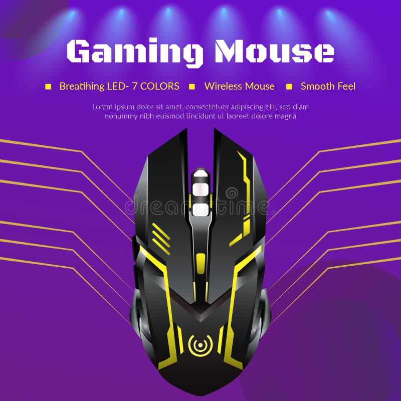 Banner Design of Gaming Mouse Stock Vector - Illustration of connection ...