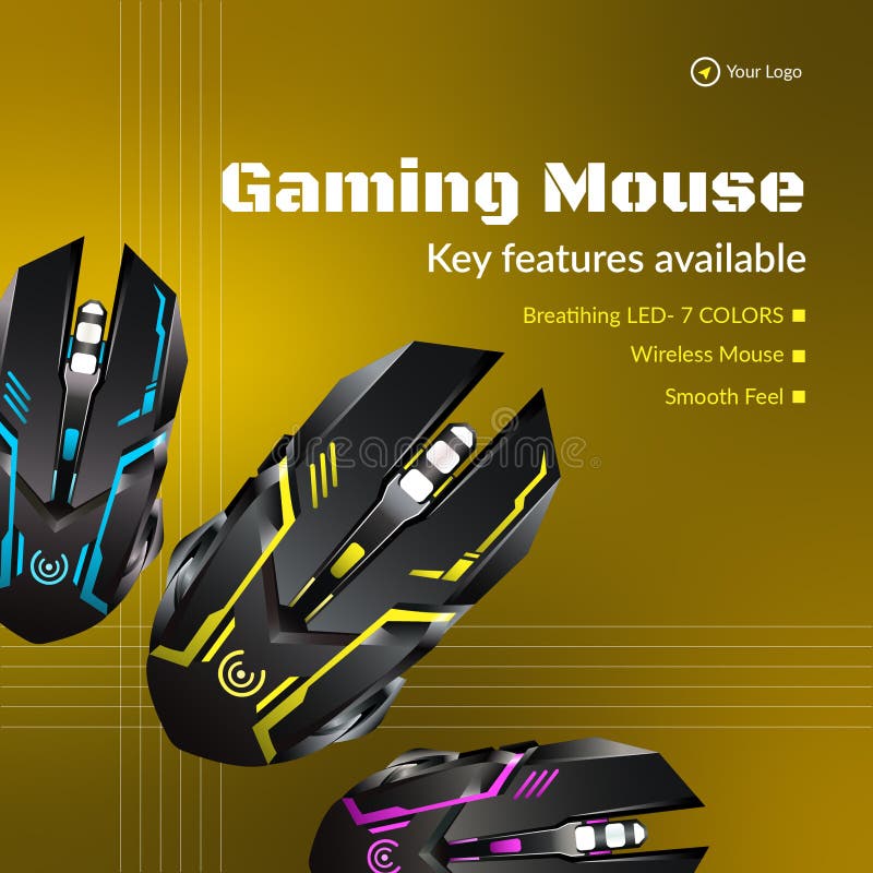 Banner Design of Gaming Mouse Stock Vector - Illustration of optical ...