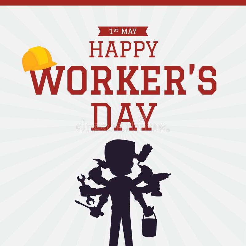 Banner Design of Happy Worker`s Day Stock Vector - Illustration of ...