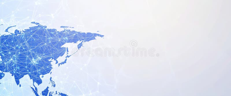 This Banner Design Illustrates an Abstract Global Network and ...