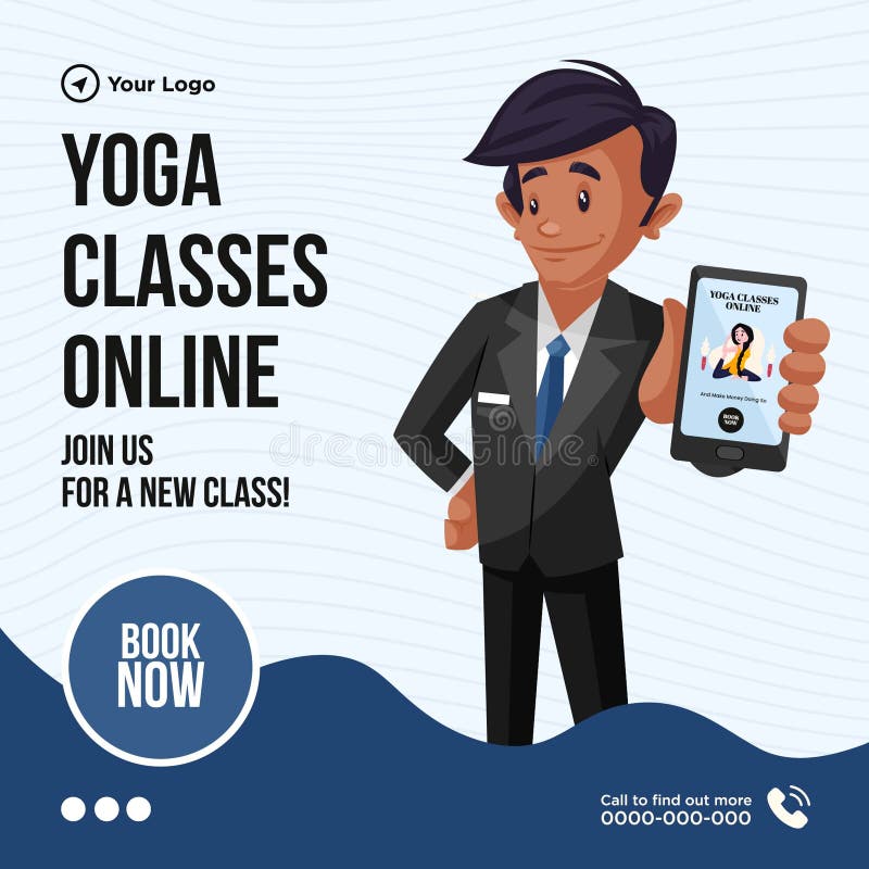 Banner Design of Join Us for a New Yoga Online Classes Stock Vector ...