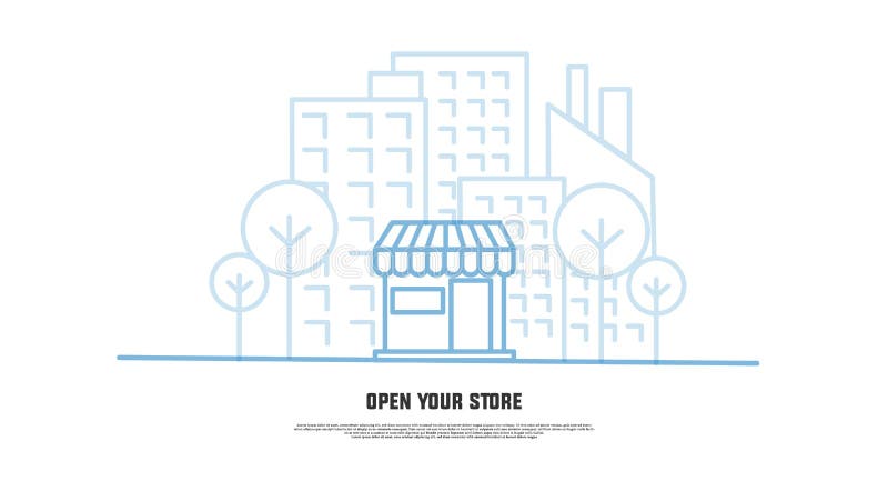 Banner Design Open Your Store for E Commerce Website and App Stock ...