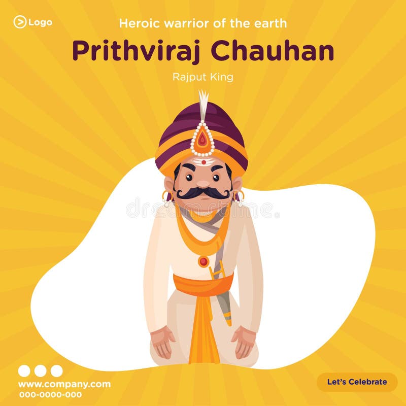 Banner Design of Prithviraj Chauhan Rajput King Stock Vector ...