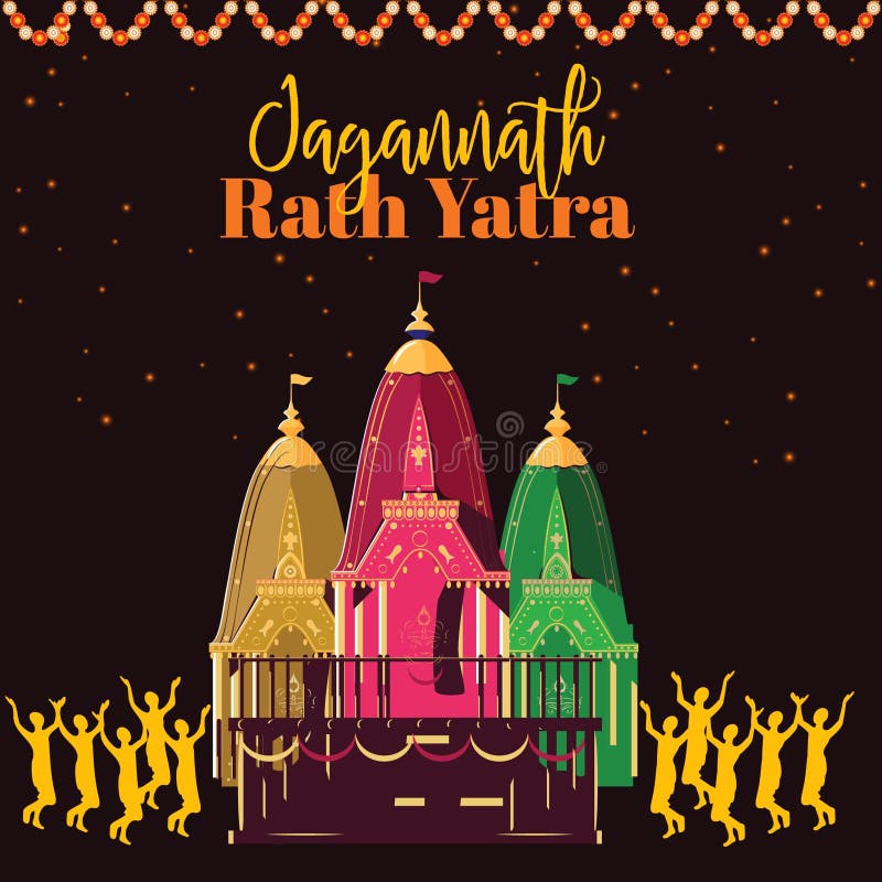 Banner Design of Rath Yatra Festival Stock Vector - Illustration of ...