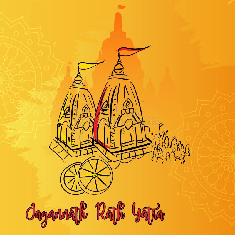 Banner Design of Rath Yatra Festival Stock Vector - Illustration of ...