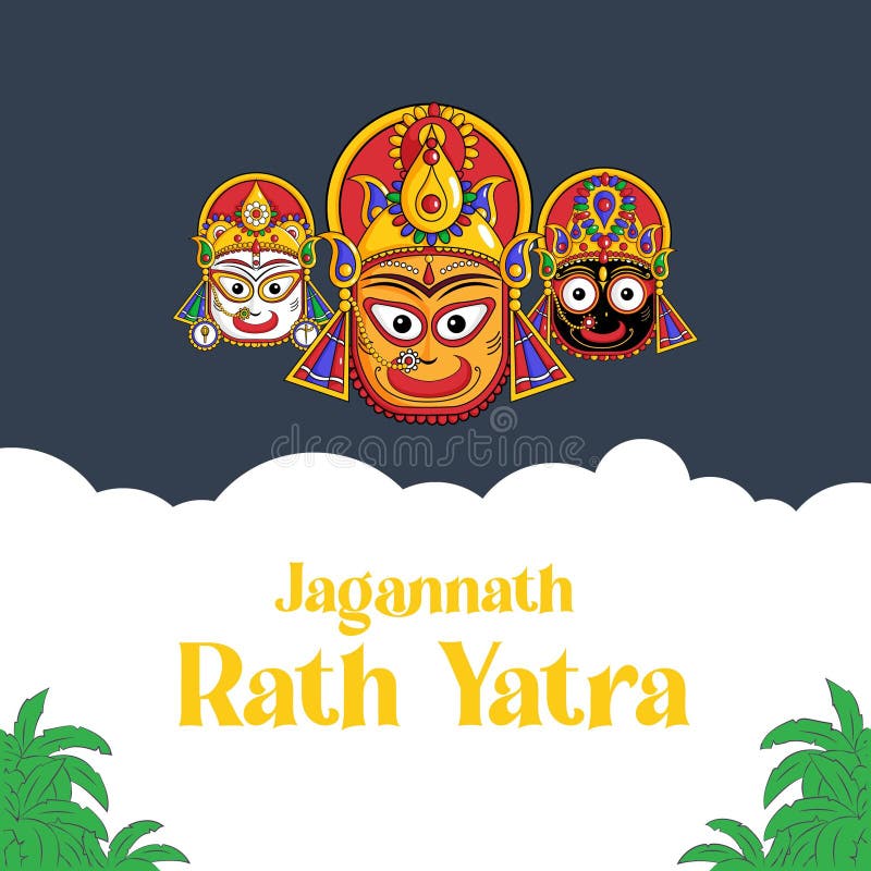 Banner Design of Rath Yatra Festival Stock Vector - Illustration of ...
