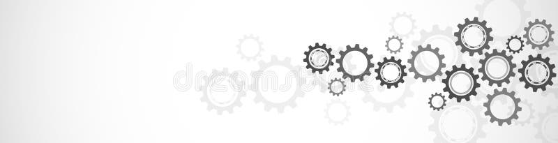 Banner Design Template. Cogs and Gear Wheel Mechanisms. Hi-tech Digital ...
