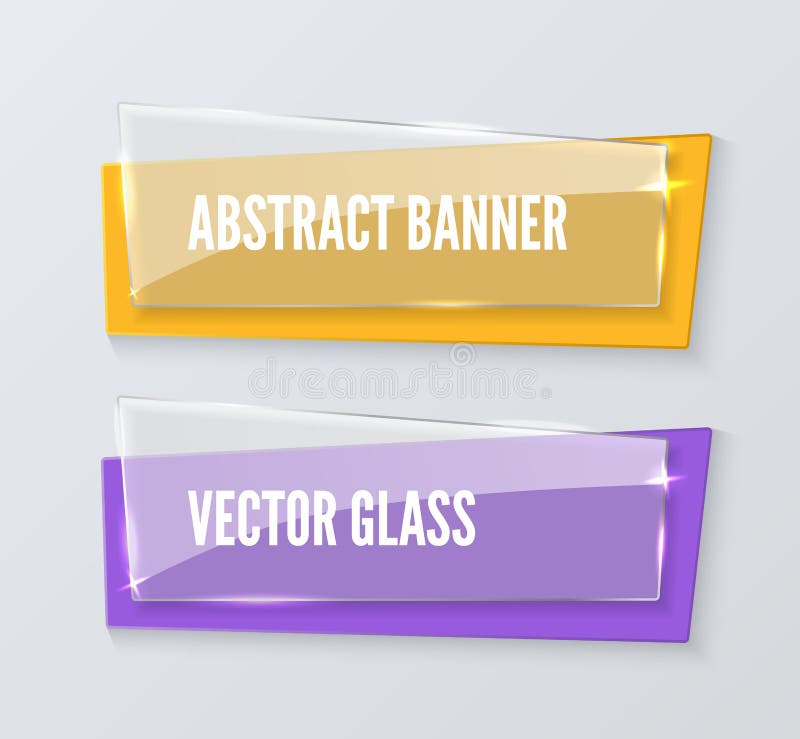 Glass Banner Realistic Vector Illustration Stock Vector Illustration Of Gloss Abstract