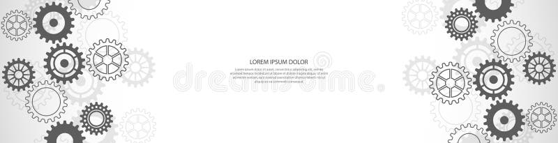 Banner Design Template or Website Header. Cogs and Gear Wheel ...