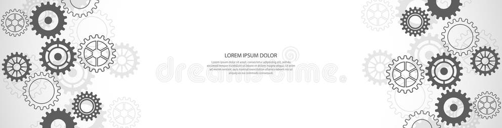 Banner Design Template or Website Header. Cogs and Gear Wheel ...