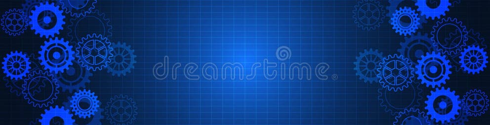 Banner Design Template or Website Header. Cogs and Gear Wheel ...