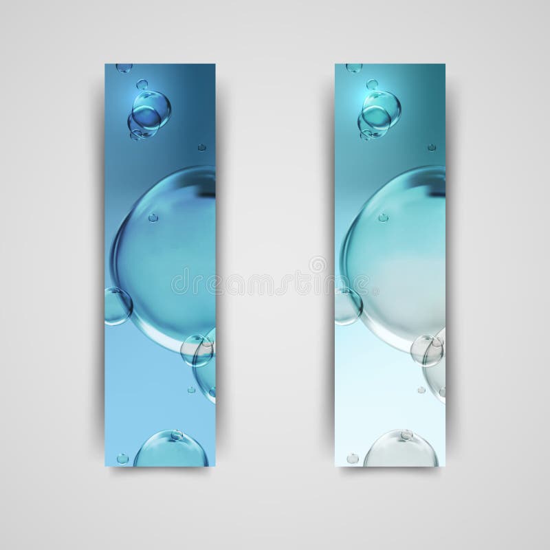 Banner Design Templates with Transparent Water Bubbles Stock ...