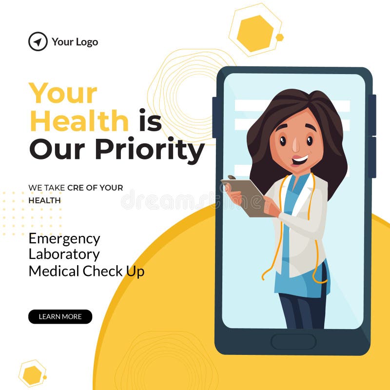 Banner Design of Your Health is Our Priority Stock Vector ...