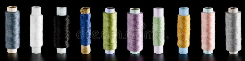 Banner with Different Bright Silk Threads for Sewing, Isolated on a ...