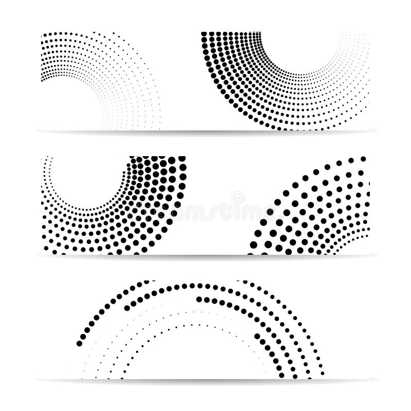 Banner with Dotted Circles. Dots in Circular Form Stock Vector ...