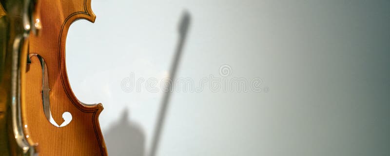 Banner Element Violin Orchestra Silhouette Musical Instrument on White ...