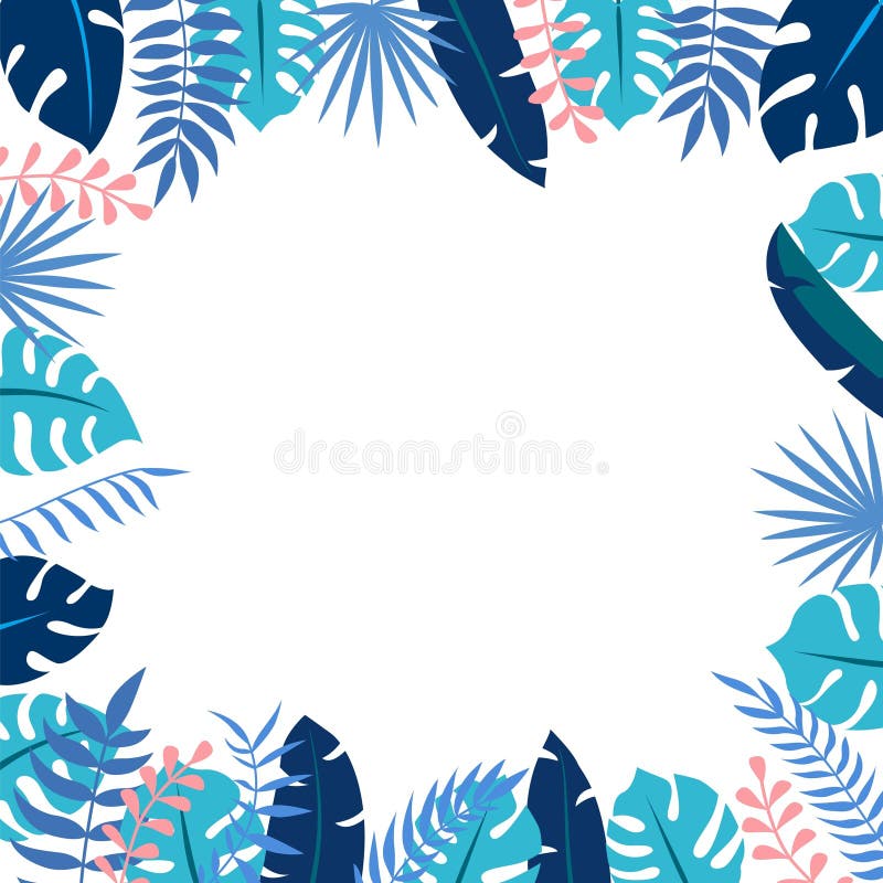 Banner with Empty Space for Text. Summer Design Template with Tropical ...