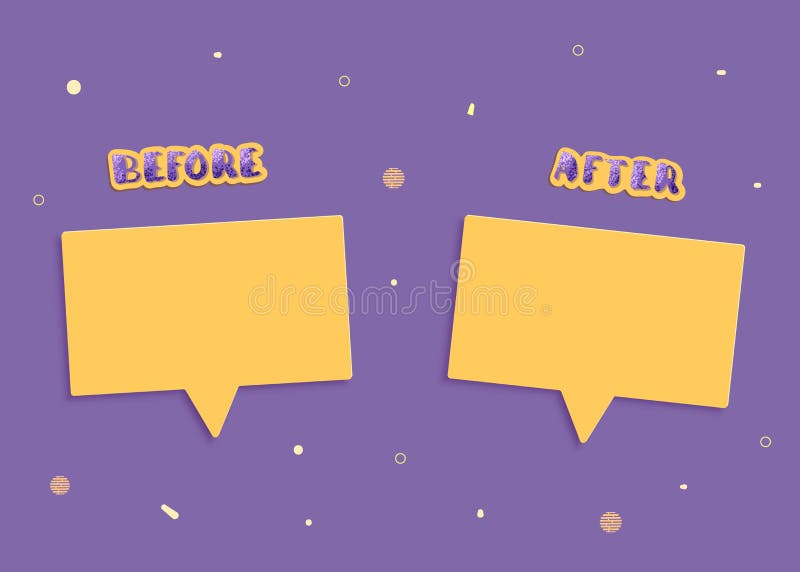 Before and after Banner with Empty Space. Vector Illustration. Stock ...
