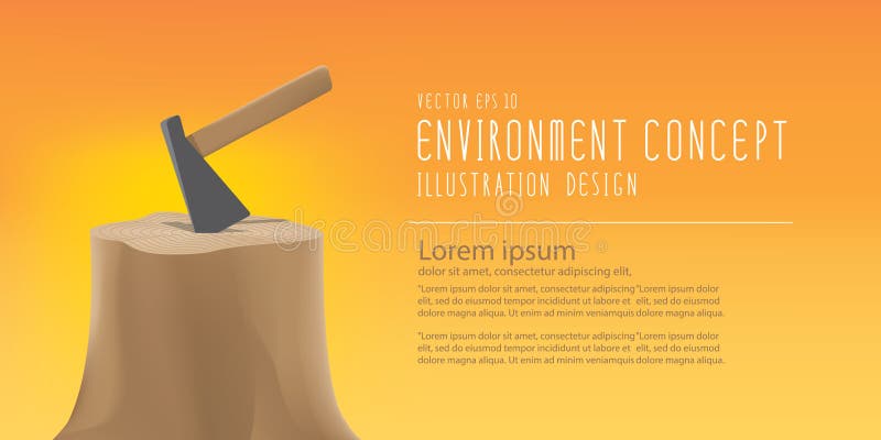 Banner the Environmental Problems of Deforestation, and Tool for Stock ...