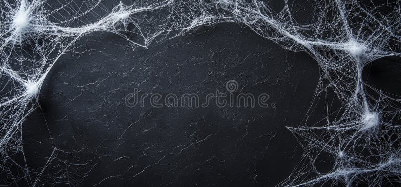 The Banner Features a Copy Space Area with Delicate White Spider Webs ...