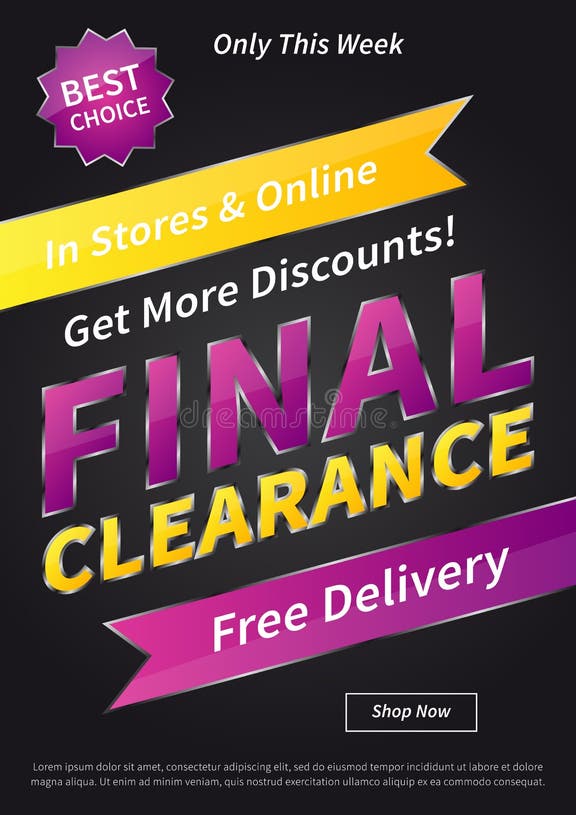 Banner Final Clearance Vertical Vector Illustration Stock Vector ...