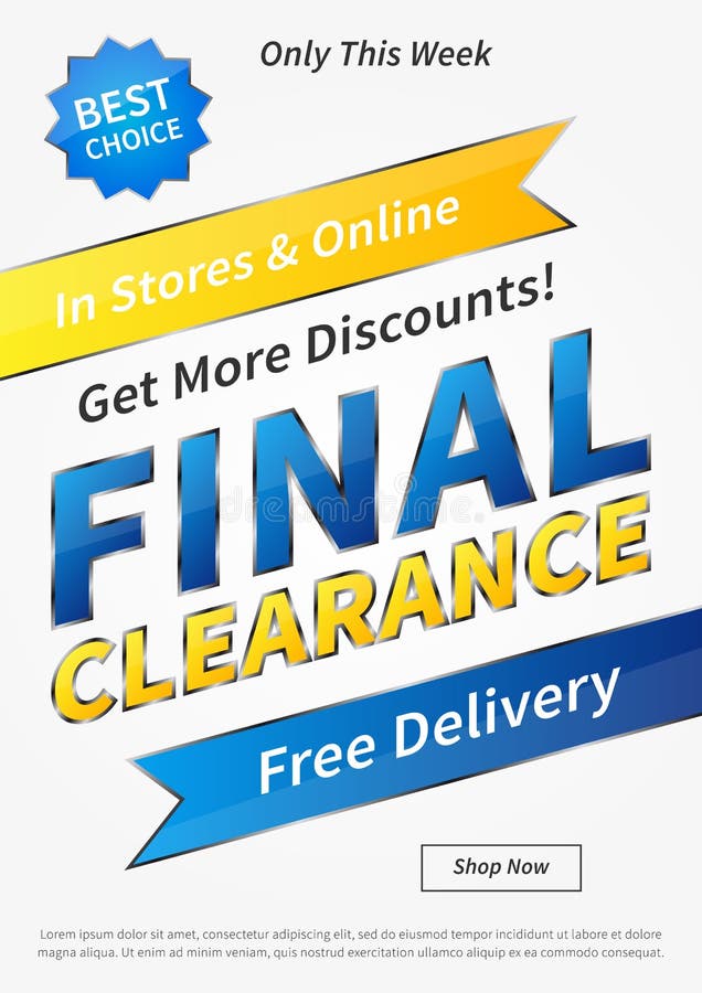 Banner Final Clearance Vertical Vector Illustration Stock Vector ...