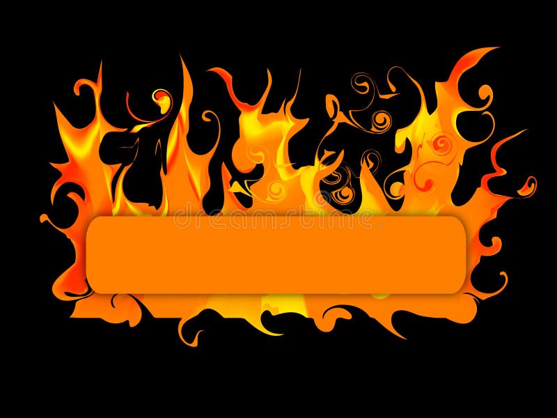 Banner with fire stock vector. Illustration of graphic - 5560893