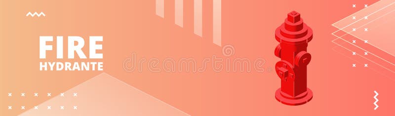Banner with Fire Hydrant for Printing and Design. Vector Illustration ...