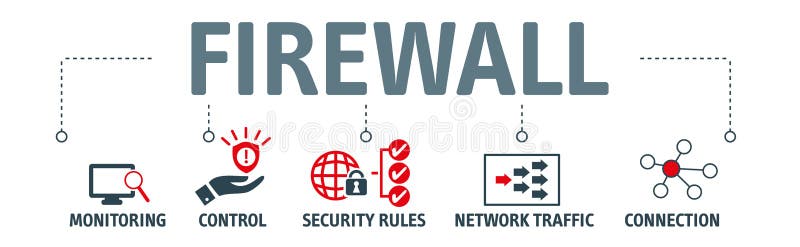 Banner Firewall Concept Vector Illustration Stock Illustration ...