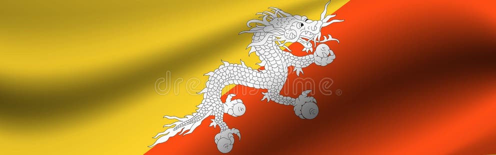 Banner with the Flag of Butane. Fabric Texture of the Flag of Butane ...