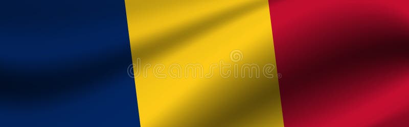 Banner with the Flag of Chad. Fabric Texture of the Flag of Chad Stock ...