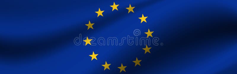 Banner with the Flag of European Union. Fabric Texture of the Flag of ...
