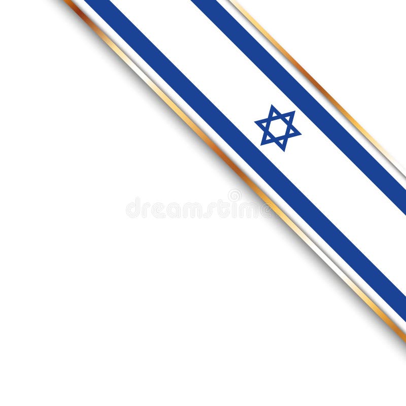 Banner with Flag of Israel, Corner Banner with Gold Frame Stock Vector ...