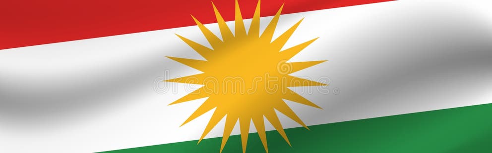 Banner with the Flag of Kurdistan. Fabric Texture of the Flag of ...